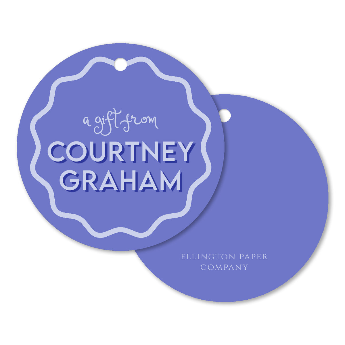 Periwinkle Circle Gift Tags and Stickers, Block – Ellington Paper Company